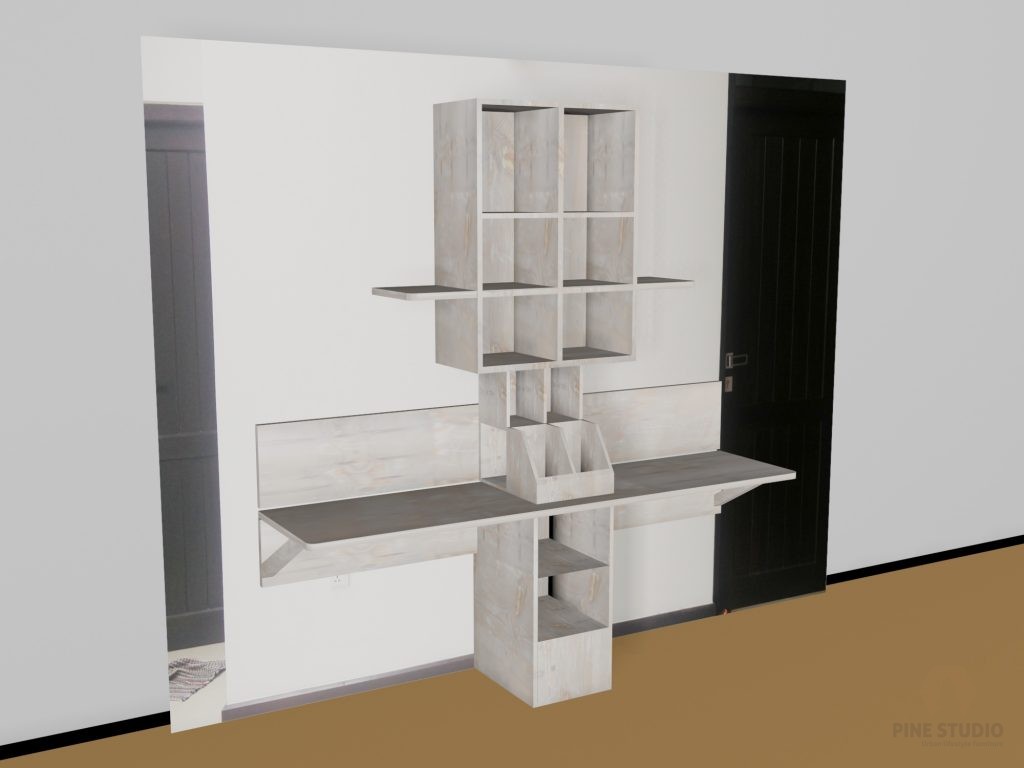 Study Table and Book Rack Design | The Pine Studio