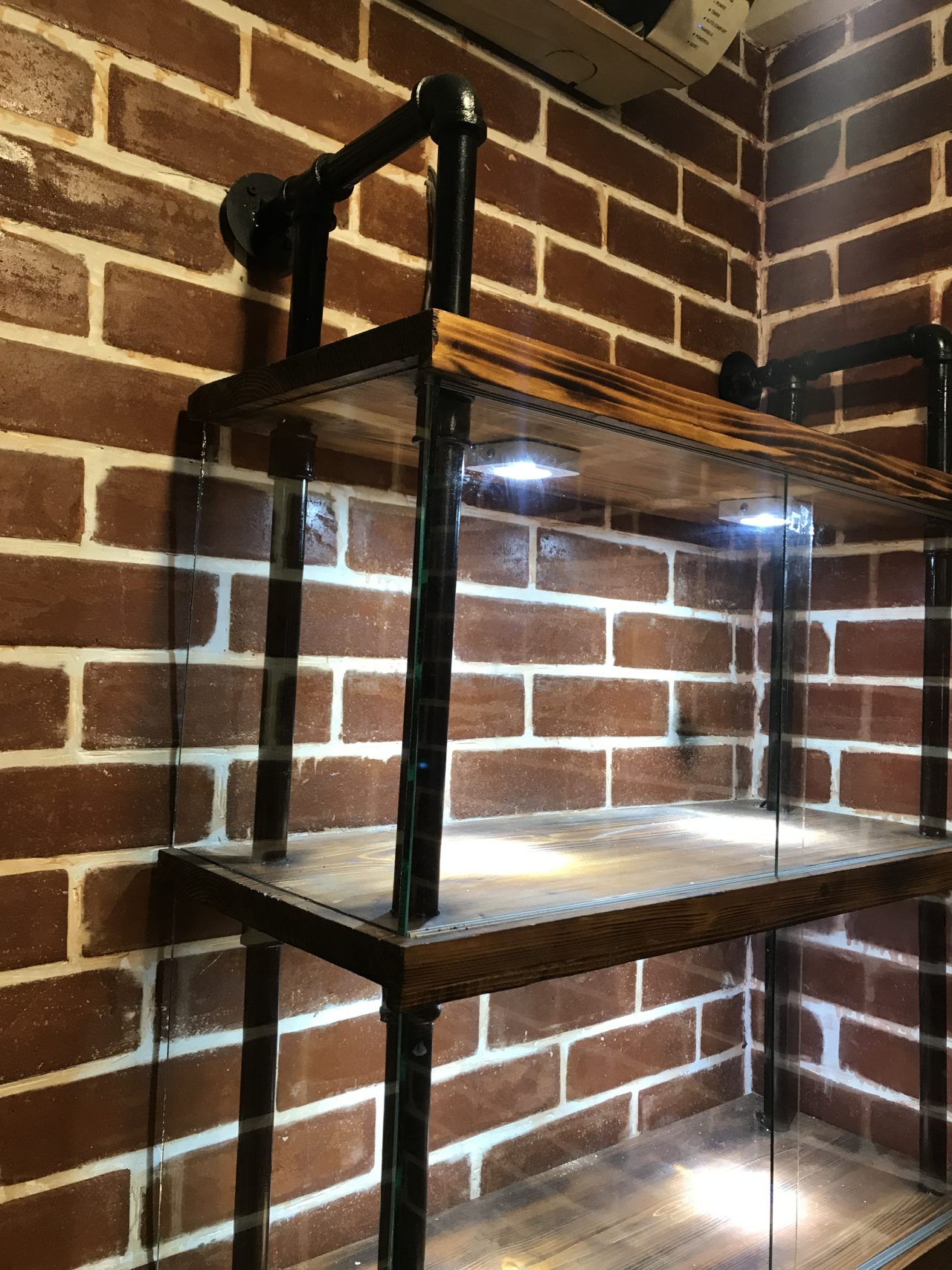 Industrial Pipe & Wood Shelf/Cabinet | Product Display Rack | The Pine ...