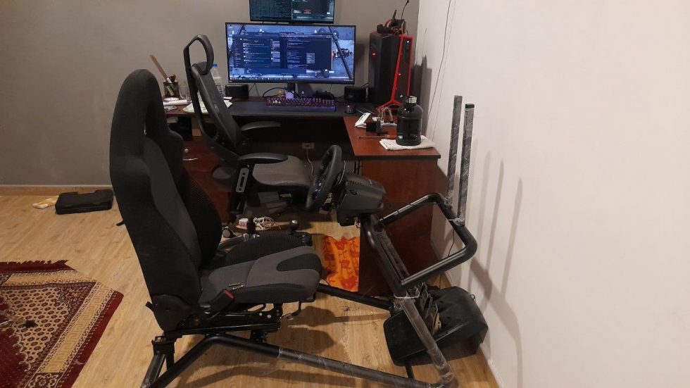 LogitecG29 gaming cockpit sim rasing rig jig gaming console custom ...